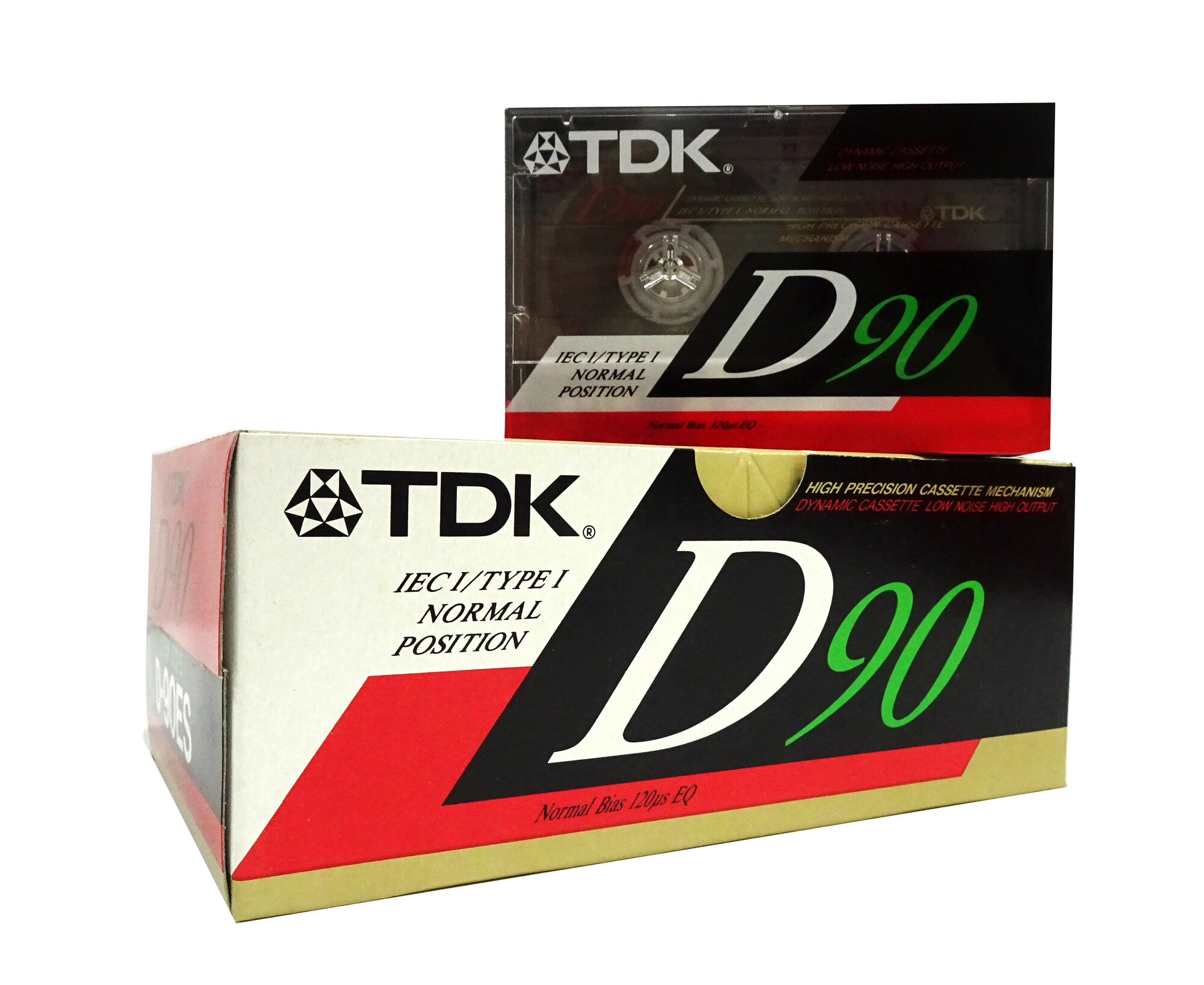 10 аудиокассет "TDK D90" в блоке