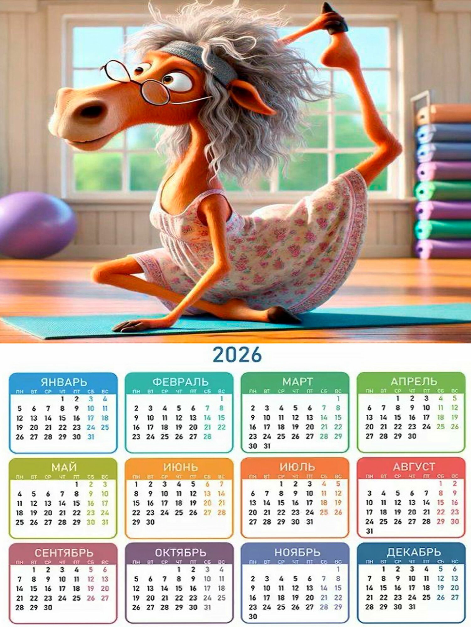 Календарь 2026 Лошадь