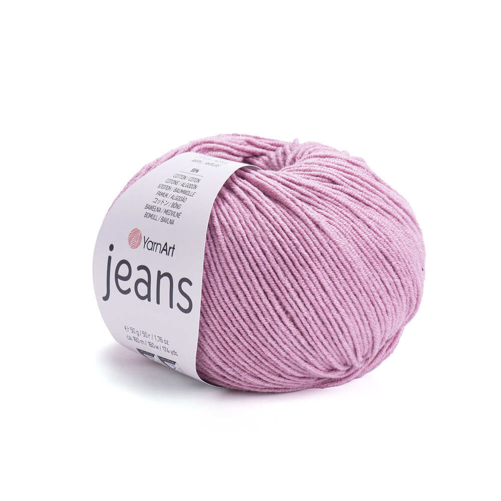 Пряжа для вязания YarnArt Jeans 65 сухая роза 1 моток 50 гр/160 м 55% хлопок, 45% акрил