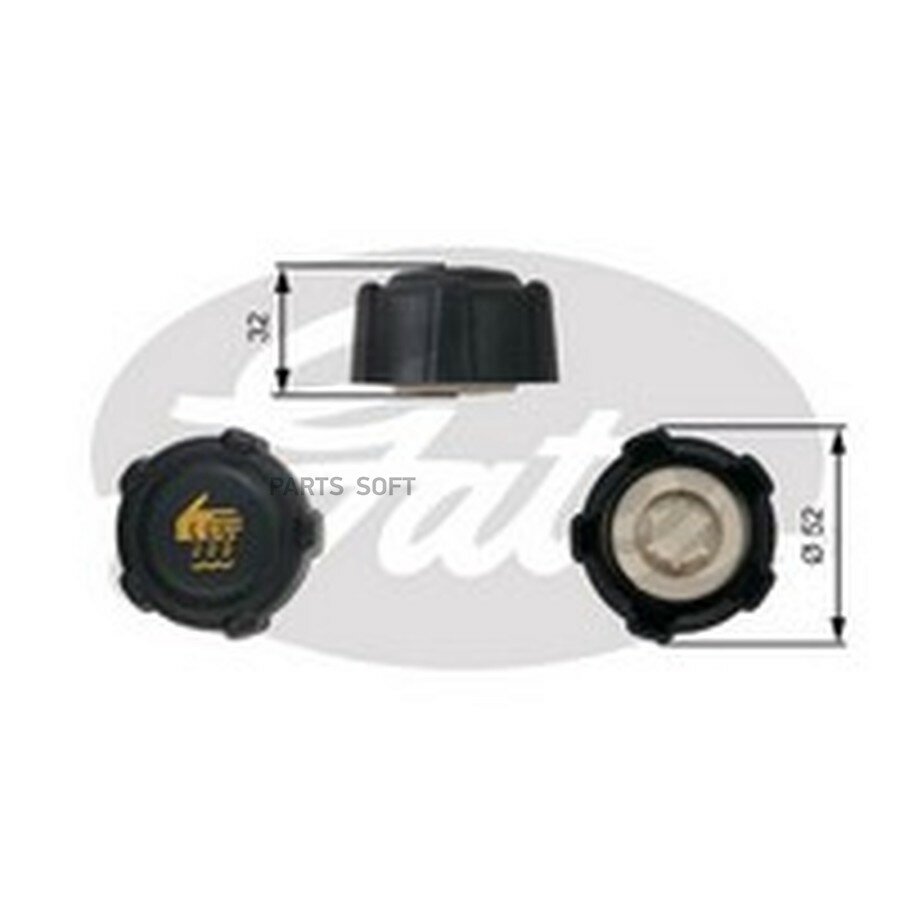Крышка бачка расширительного Renault Arkana 18- / Kaptur 16-20 GATES RC223 | цена за 1 шт