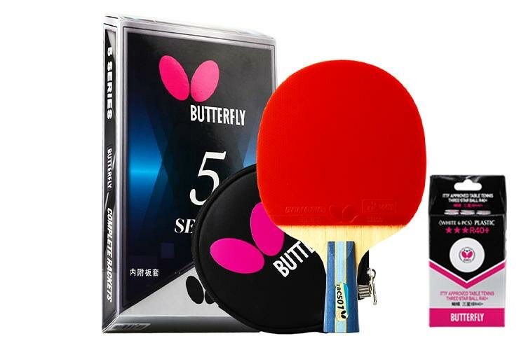 Настольные ракетки для пинг-понга Butterfly 5 Collection, красные, 5051615