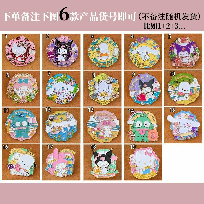MINISO Металлический значок Sanrio Kuromi, милая брошь JK, дизайнерская булавка для одежды, детская медаль для украшения