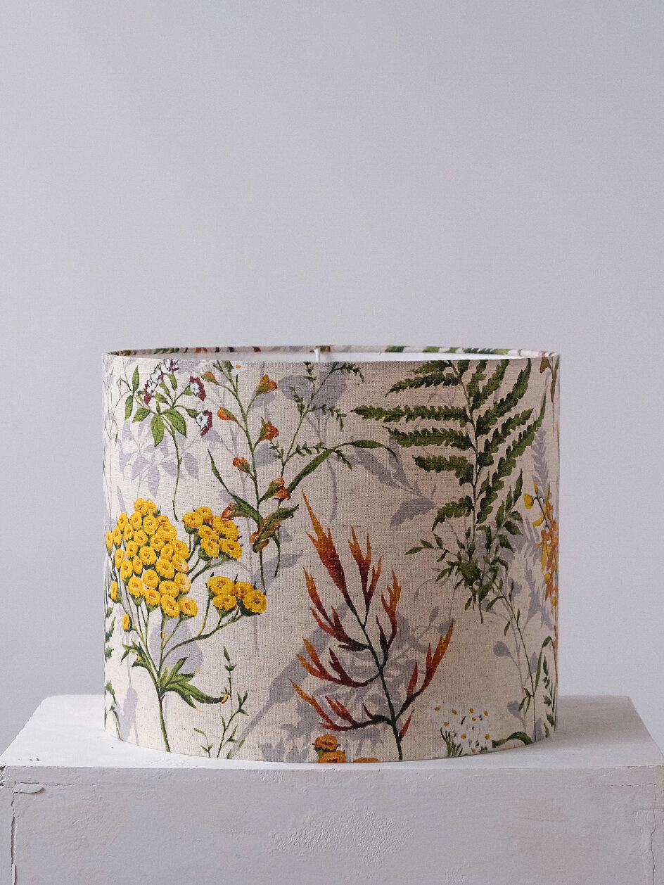 Абажур для торшера и напольного светильника "Льняная осень", 30 см