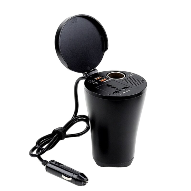 Автомобильный Инвертор Мощностью 150 Вт с Двойным USB-Портом DC12V в AC220V Преобразователи Мощности Адаптер для Зарядки Ноутбуков и Электроники