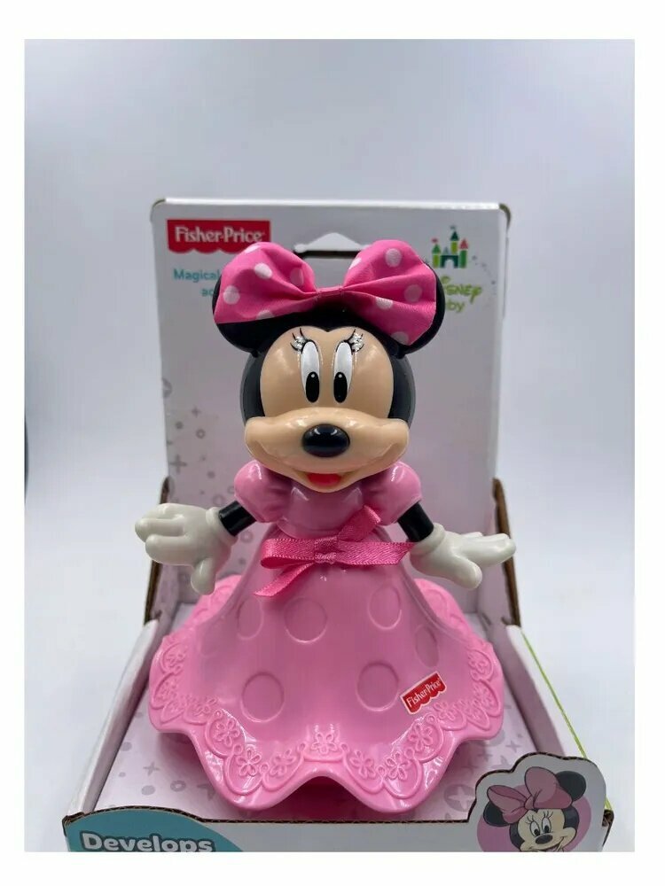 Детская неваляшка-погремушка с Минни Маус развивающая игрушка для Fisher-Price
