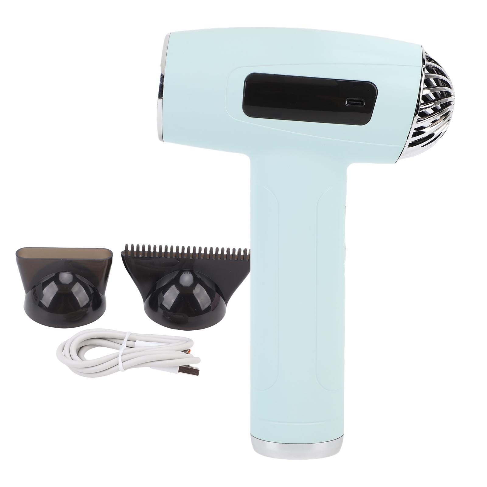 Фен мощностью 200 Вт, беспроводной, перезаряжаемый, легкий, портативный, с функцией подачи горячего и холодного воздуха, для путешествий и общежития, зеленый.