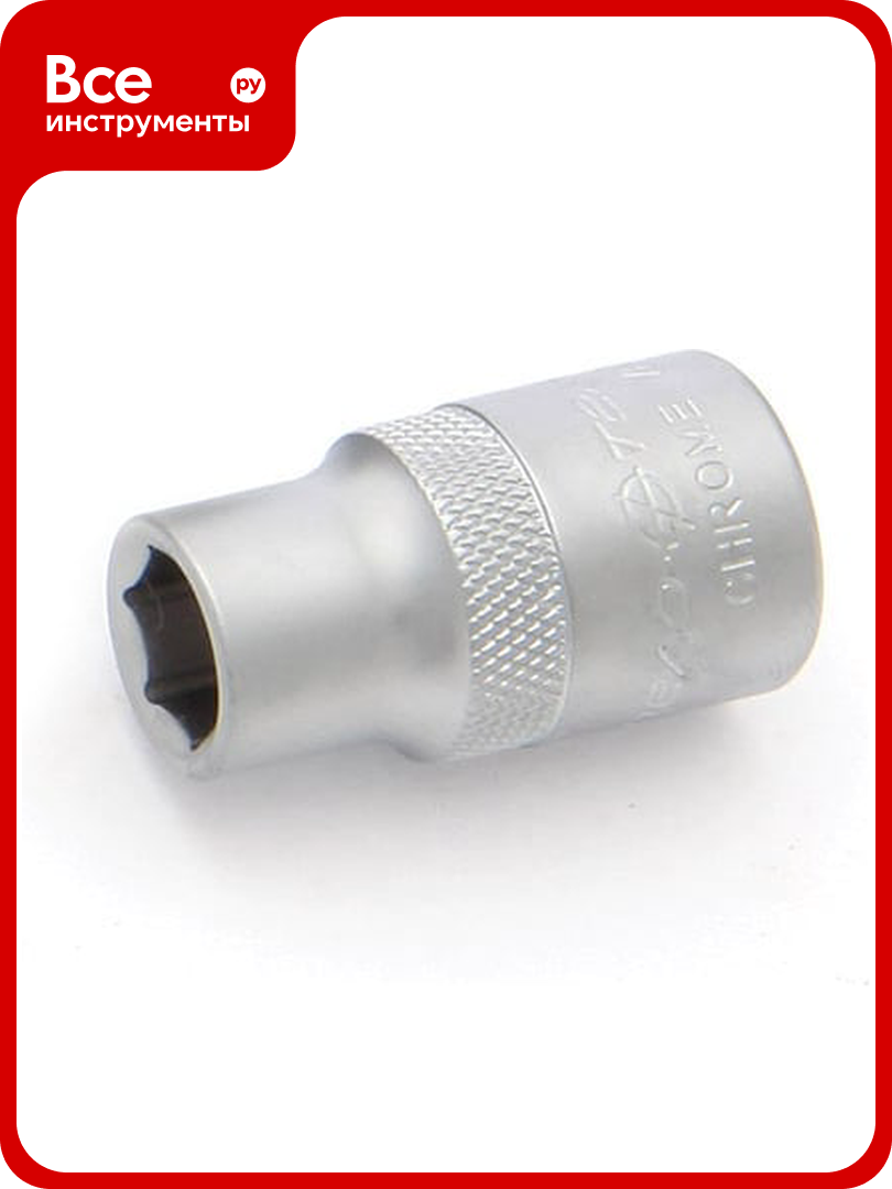 Головка шестигранная Дело Техники, квадратный подпружинный шариковый крепёж, торцевая конструкция из прочного CrV сплава