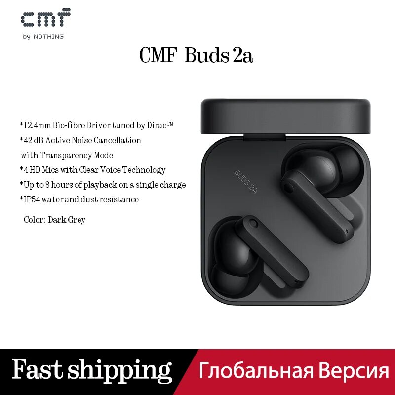 CMF Buds 2a беспроводные наушники Dark Grey