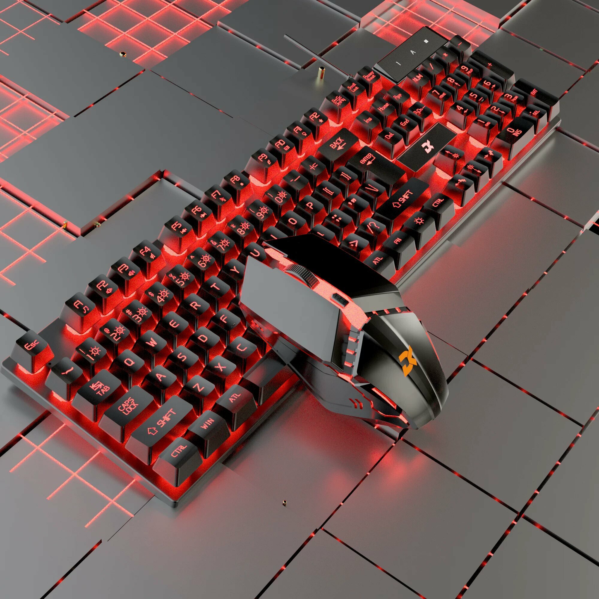 Комплект: клавиатура, мышь и гарнитура, проводные, с механическим ощущением, USB, для игр, с RGB-подсветкой, для