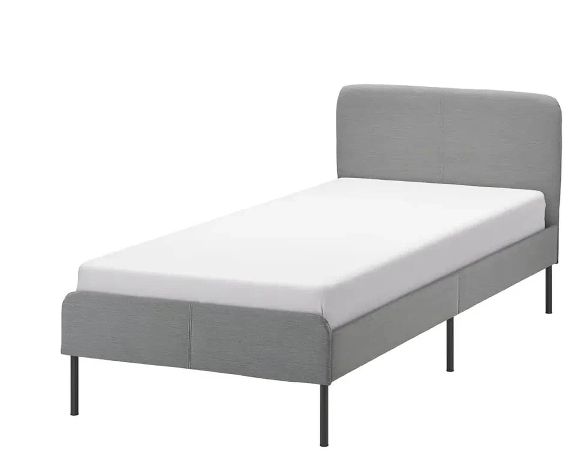 Кровать икеа слаттум, мягкая обивка, односпальная, 90x200х85 см