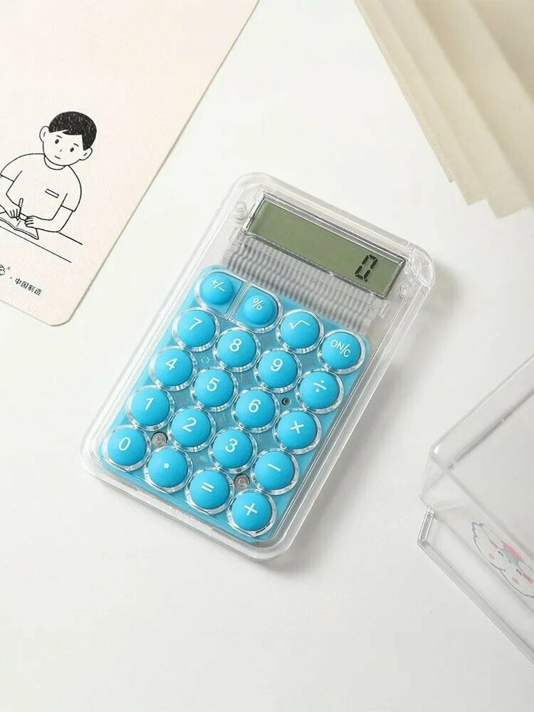 Мини-калькулятор, 8-разрядный ЖК-дисплей, прозрачный портативный калькулятор для студентов
