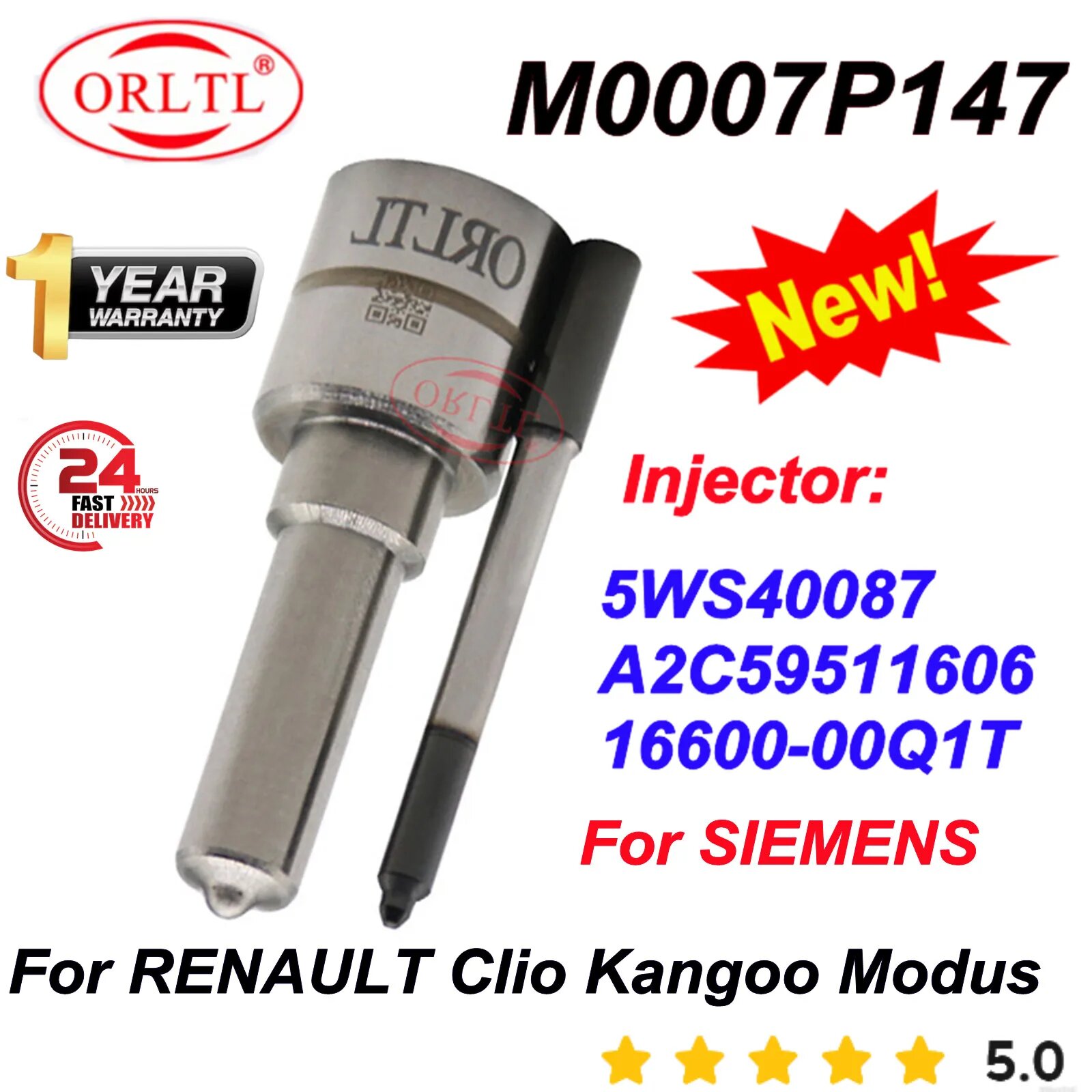 Комплект для ремонта дизельных двигателей M0007P147, форсунка для SIEMENS RENAULT Clio Kangoo Modus 5WS40087 A2C59511606 16600-00Q1T/9445R ORLTL