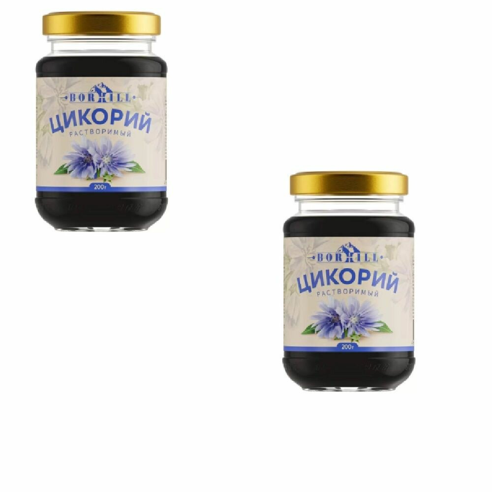 Borhill Цикорий натуральный растворимый жидкий с глюкозно-фруктозным сиропом 200 гр, 2 уп//