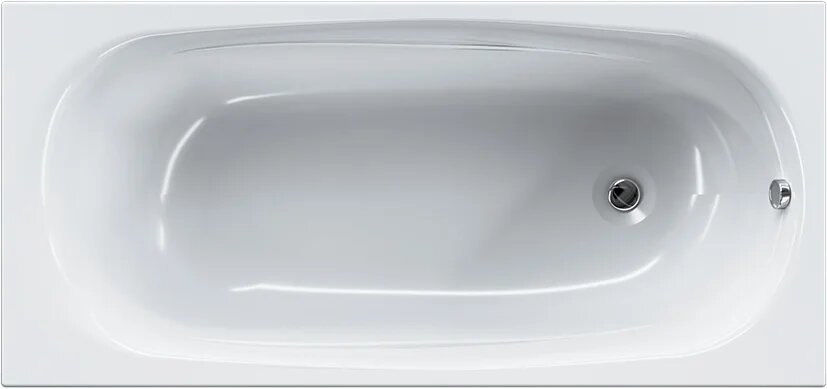 Акриловая ванна AM.PM Tender Oval W46A-150-070W-A без опоры 150x70, пристенная, белая, глянцевая, прямоугольная