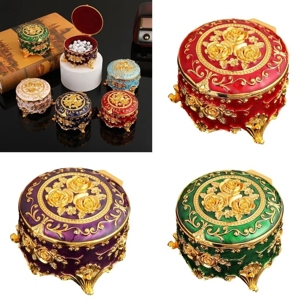 Шкатулка для украшений, 1 шт, металл, королевский синий, 3x3x3 см — фото 1
