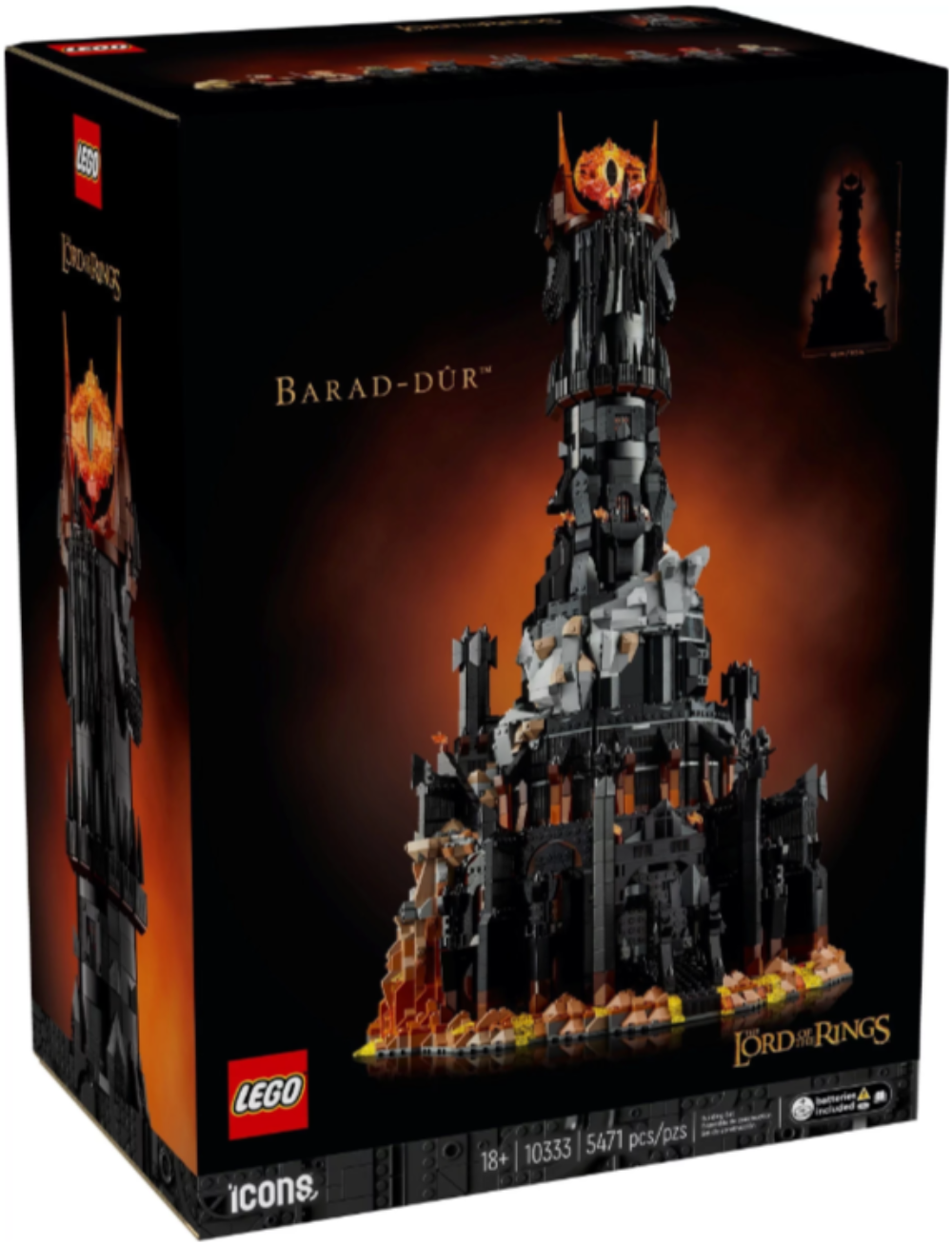 Конструктор LEGO Icons 10333 "The Lord of the Rings" Barad-Dur, 5471 деталь, Властелин Колец: Барад-Дур