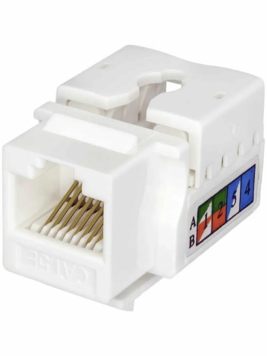 Keystone Jack 8P8C (RJ-45), UTP, Cat.5e. инструментальная заделка, белый 10-0313 SUPRLAN