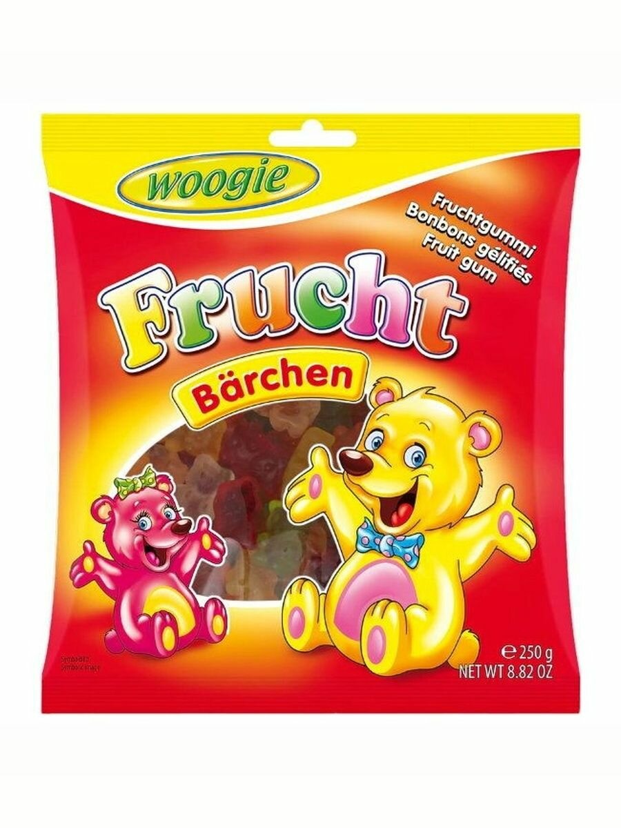 Жевательные конфеты Woogie мишки 250 гр. фруктовый вкус(Австрия)