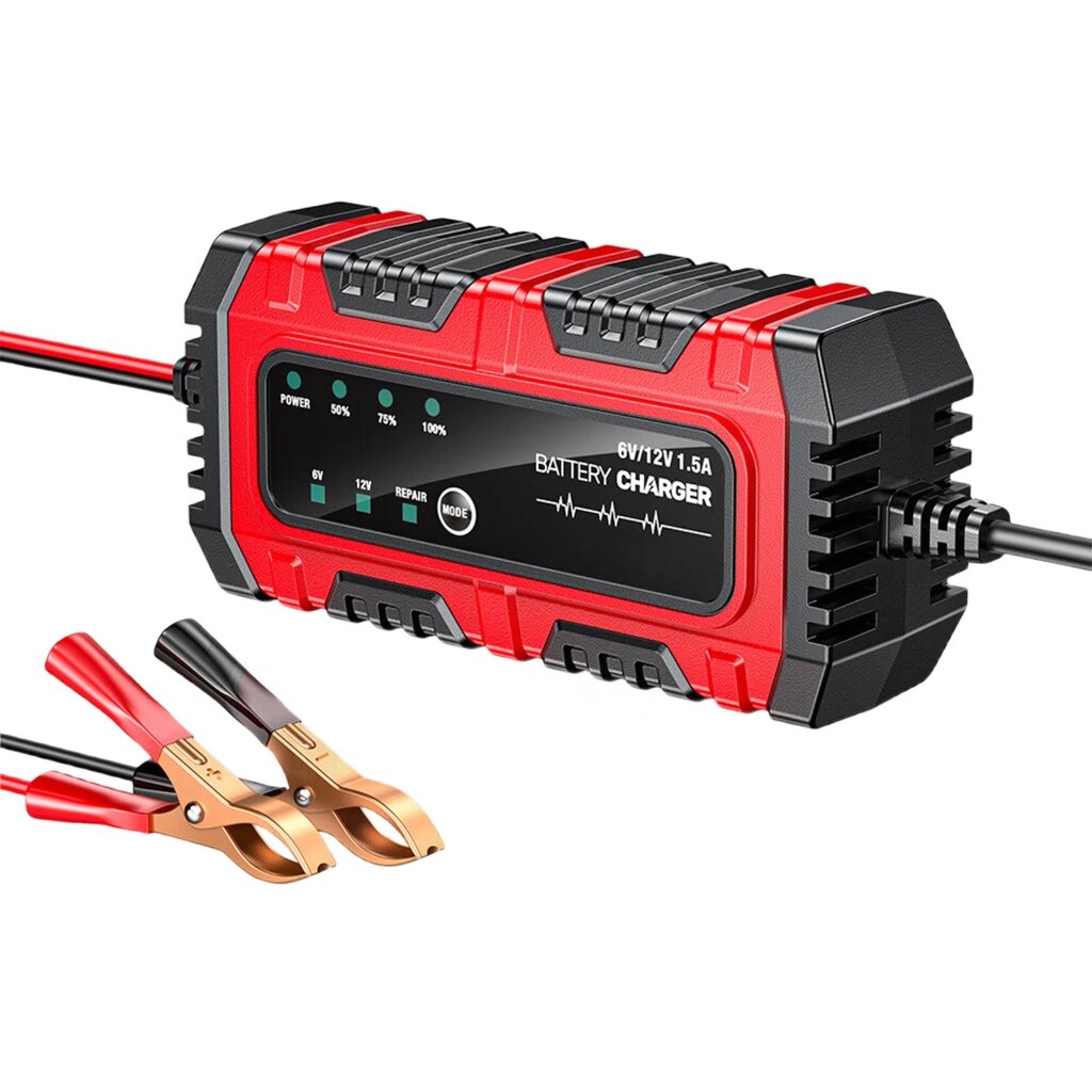 Свинцово-кислотное зарядное устройство для автомобилей и мотоциклов 6V /12V 1.5A Европейские нормы