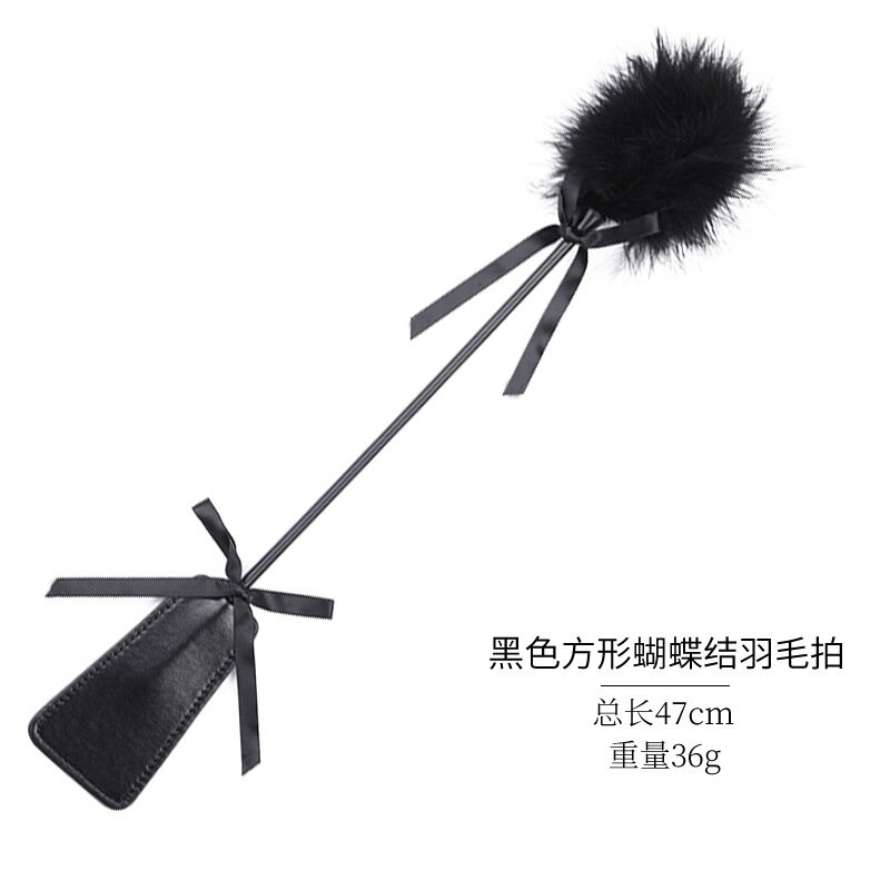 Перо палка подбирает дразнящие палочки с кисточками Квадратный выстрел из черного пера и бантика