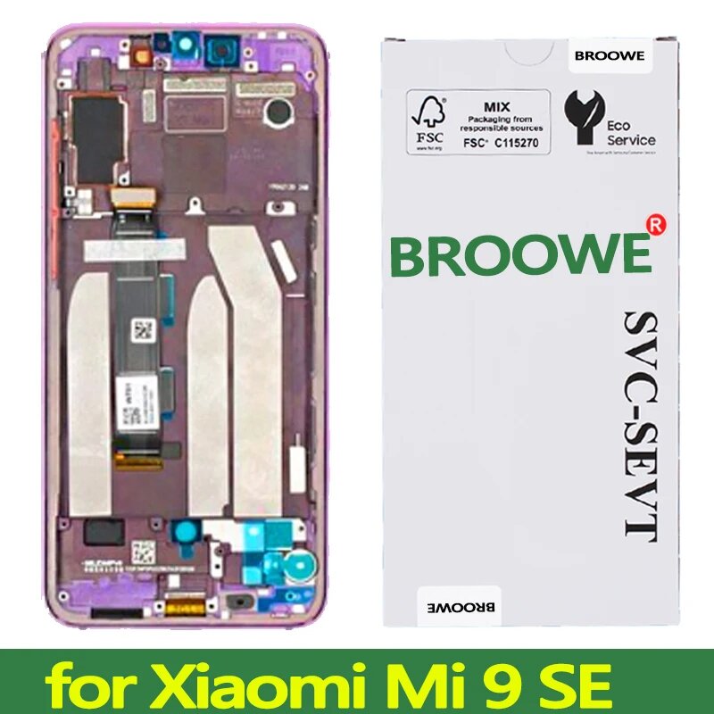 Оригинальный 5,97 "AMOLED высшего качества для Xiaomi Mi 9 Se Mi9 Se 9SE M1903F2G, Blue with Frame
