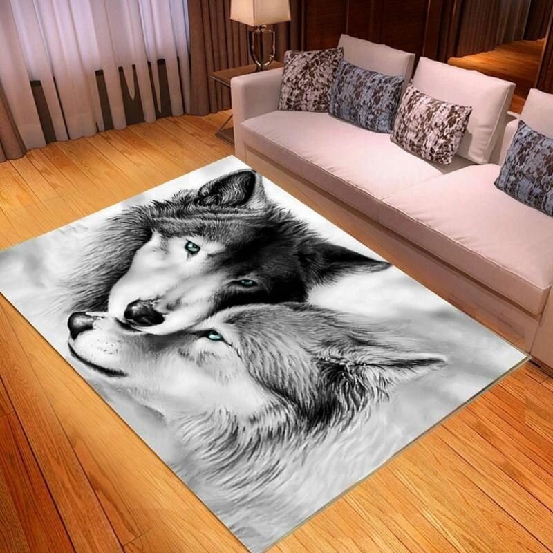 Коврик для домашнего декора с рисунком волка