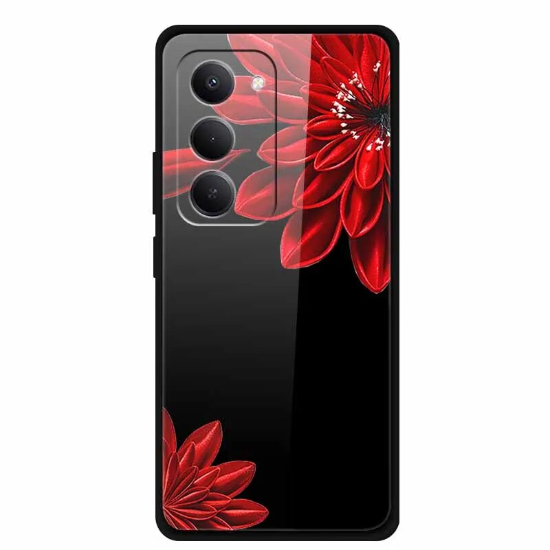 Стеклянная задняя крышка для Xiaomi Redmi 15 4G, милый мягкий бампер, жесткий чехол из закаленного стекла для Xiaomi Redmi 15 5G, чехол 6,9 дюйма