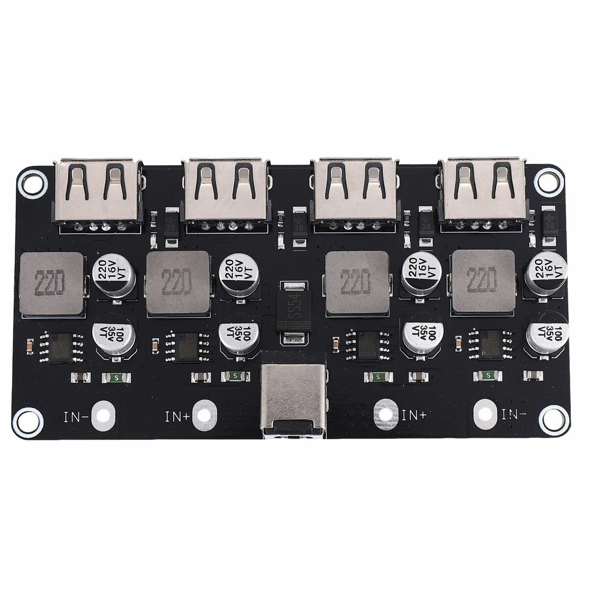 QC3.0 QC2.0 USB плата быстрой зарядки 4XUSB порт DC-DC преобразователь DC12V-30V в DC 3-12V модуль зарядной цепи-