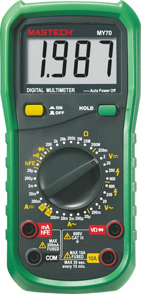 Мультиметр цифровой MY70 Mastech разрядность 2000 автоотключение
