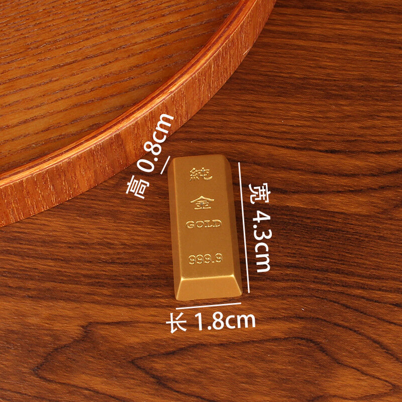 Сплошная позолоченная золотая пластина, золотая листовая настольная декорация, имитация золотого кирпича, креативный подарок, домашний маленький орнамент, реквизит для фотографии