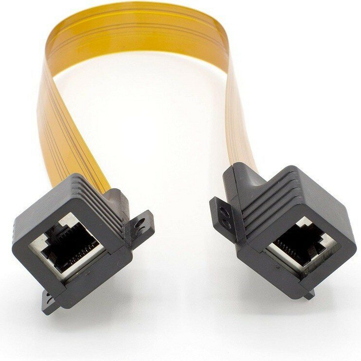 Разъем RJ45 женский, сетевой кабель через стену CAT5, гибкий патч-корд с ушками для фиксации ультратонкого FPC сетевого кабеля