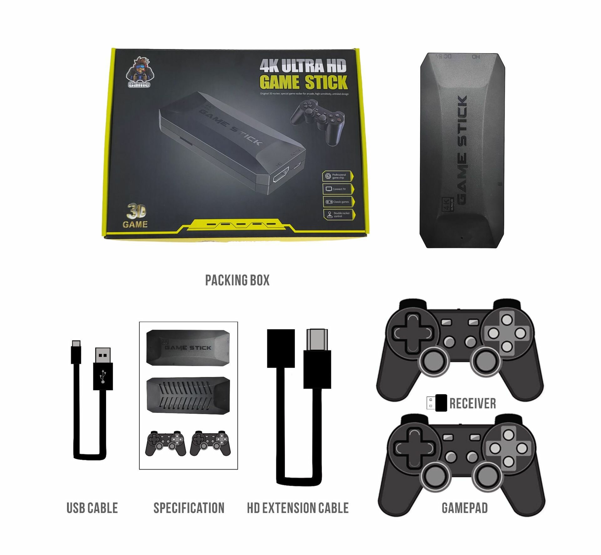 Беспроводная игровая консоль M16 с 3D HD 4K, HDMI, 128 ГБ памяти для игр в стиле PSP