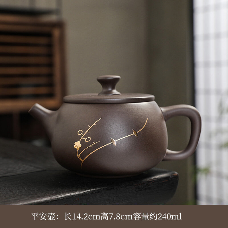 Фиолетовый глиняный чайник ручной работы Jiaotao, чайник кунг-фу, полуручной фильтр для заваривания чая, большой одиночный чайник, домашний ретро-чайник