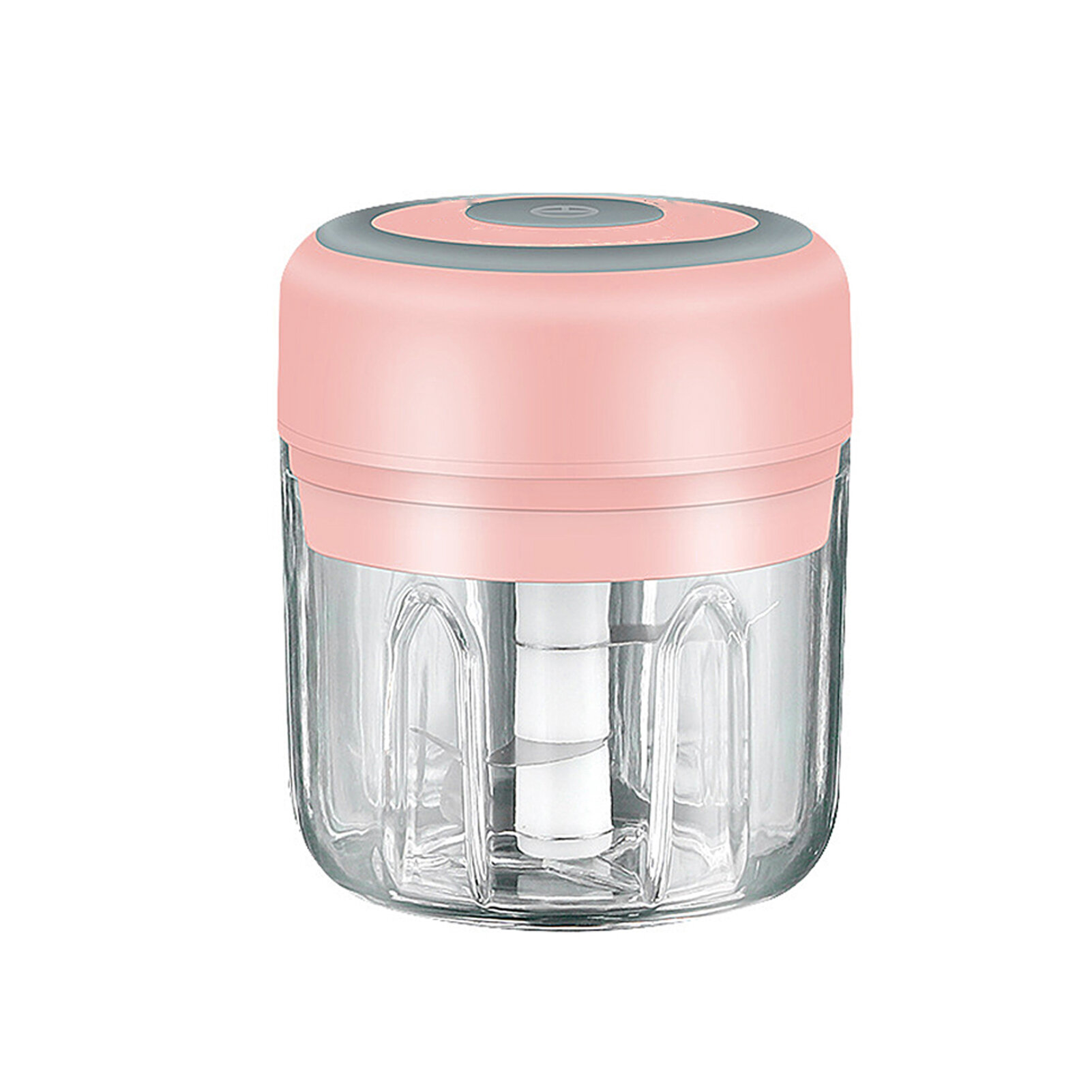 Электрический мини-измельчитель чеснока для дома с двумя ножами, кухонный измельчитель для чеснока/луков/овощей/салата/перца, материал PP + нержавеющая сталь, цвет синий/розовый, размер S/L, емкость 100мл/250мл, батарея 1200mAh, мощность 30W, зарядка USB