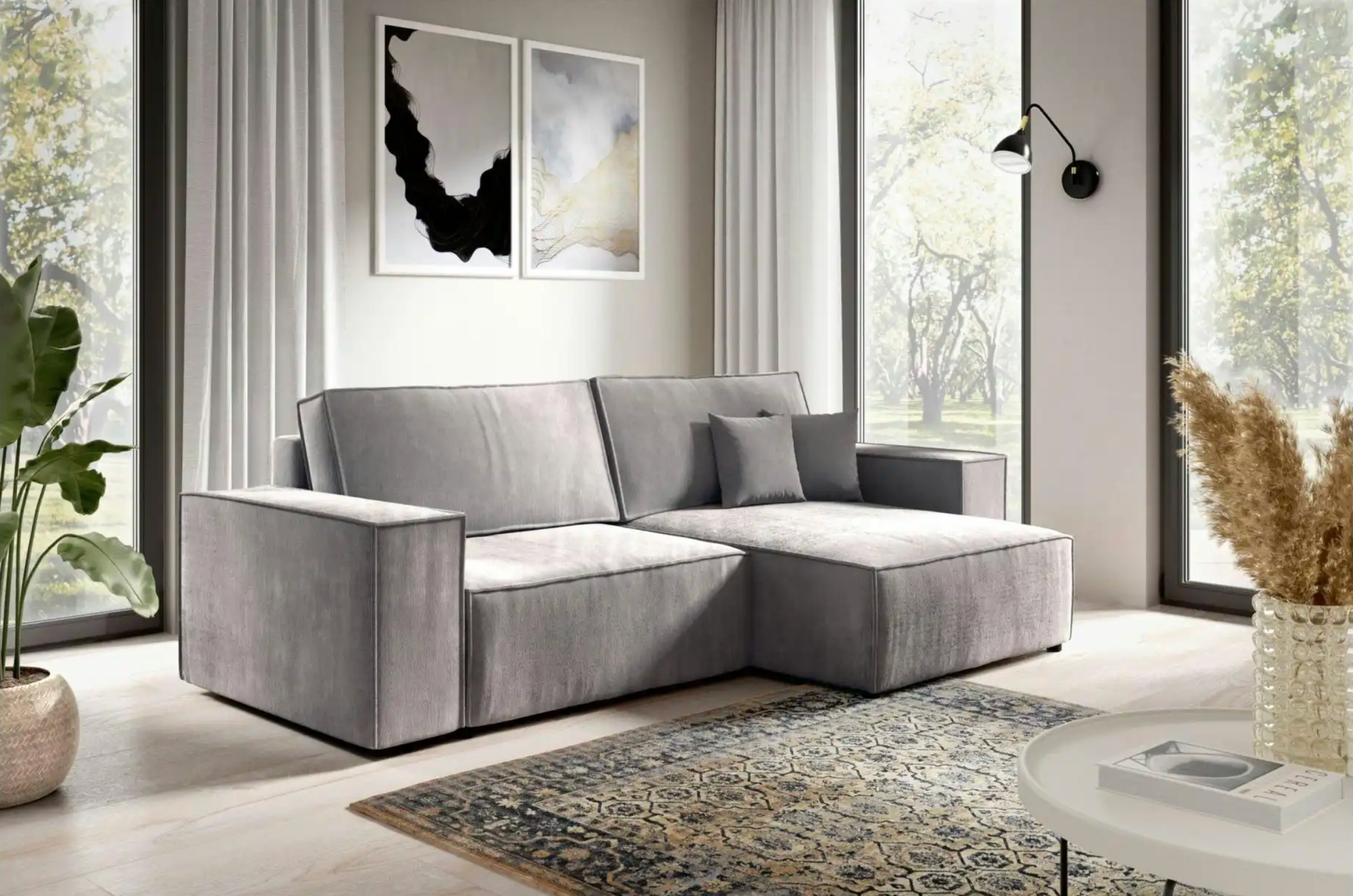 Диван угловой "Harizma Mebel" Мангуст-евро мод8, влагостойкий велюр, обивка антикоготь