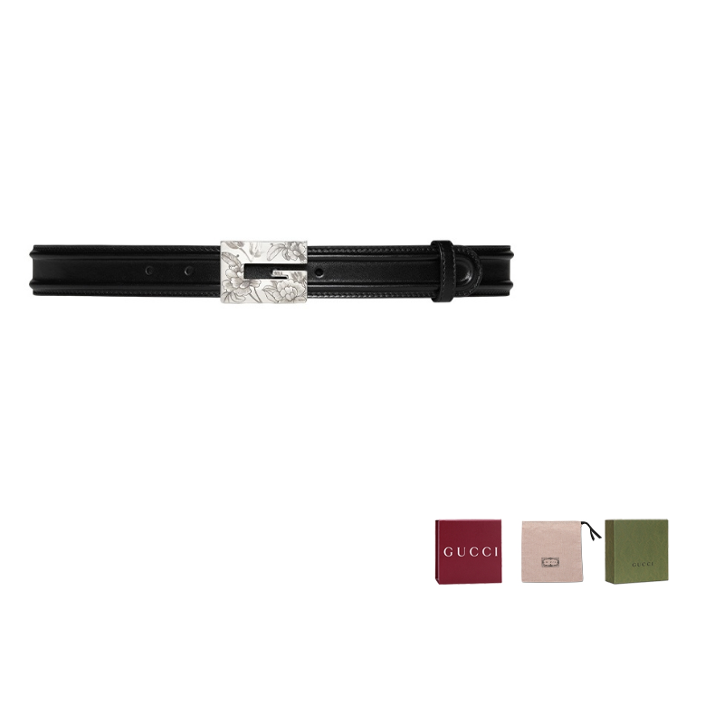 GUCCI Кожаные ремни Мужской Черный Ширина 3 см 95