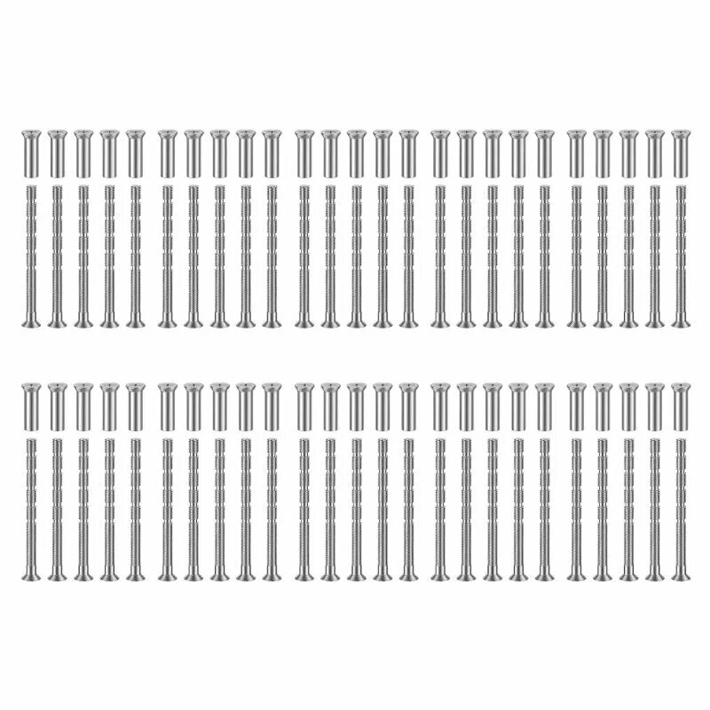 Набор из 50 винтов для дверных ручек диаметром 4 мм, сквозные крепления для ручек-роз, замков и накладок