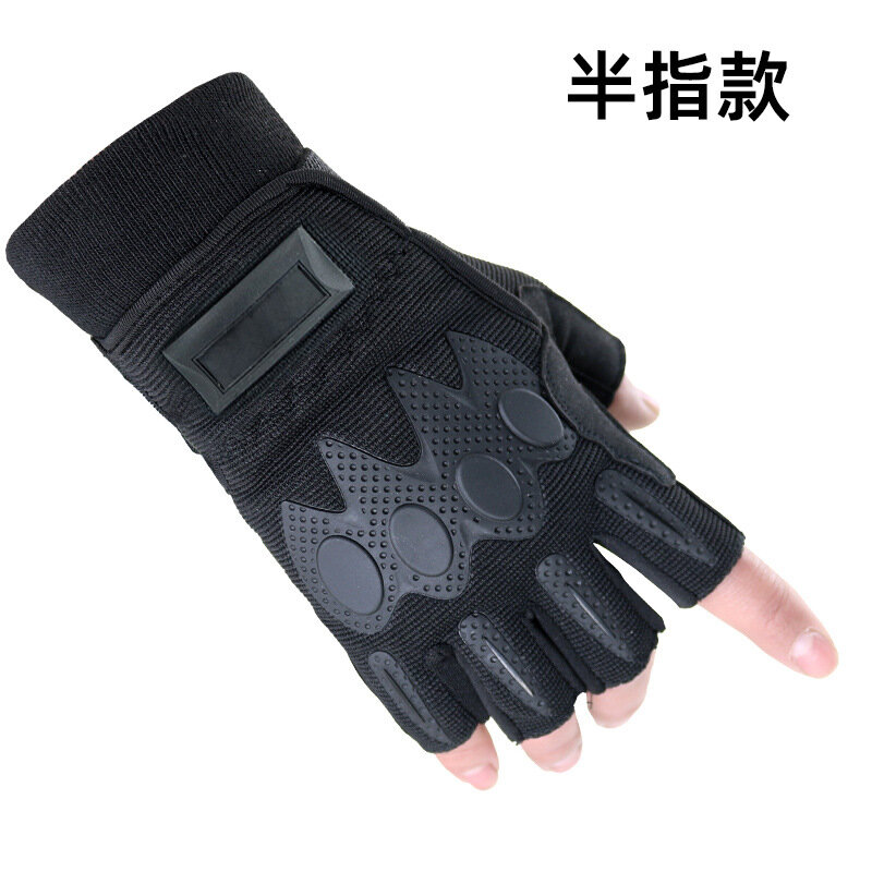 Черные перчатки с полным пальцем для велоспорта, тактические полупальцевые перчатки для тренировок на открытом воздухе, полевых работ, износостойкие защитные перчатки с сенсорным экраном