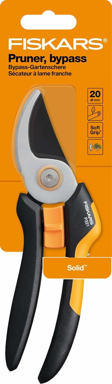 Секатор садовый плоскостной FISKARS Solid P321, нескользящее покрытие