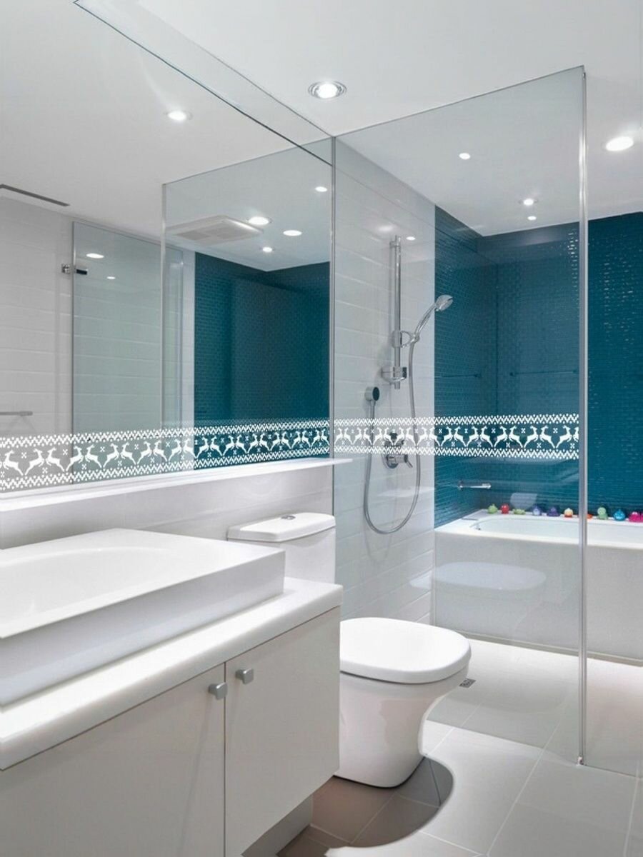 Наклейки для стены с отражением оленя (Рождество): ПВХ, безопасный, долговечный. Водонепроницаемый, легко наклеивать/удалять, для дома/магазина. Вес 500г, 100% новый.