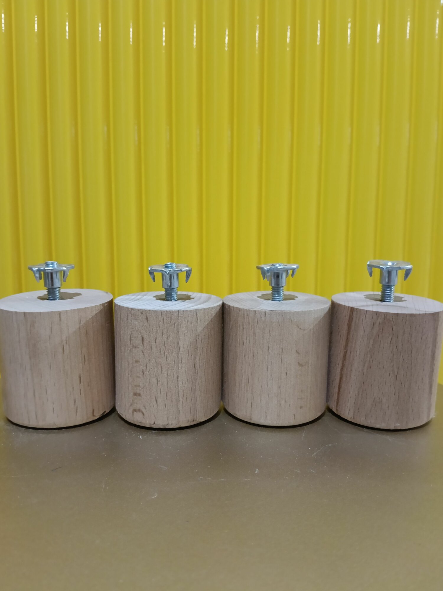 50мм. Бук 4 шт./Ножка для кровати полированная/Шпилька М8