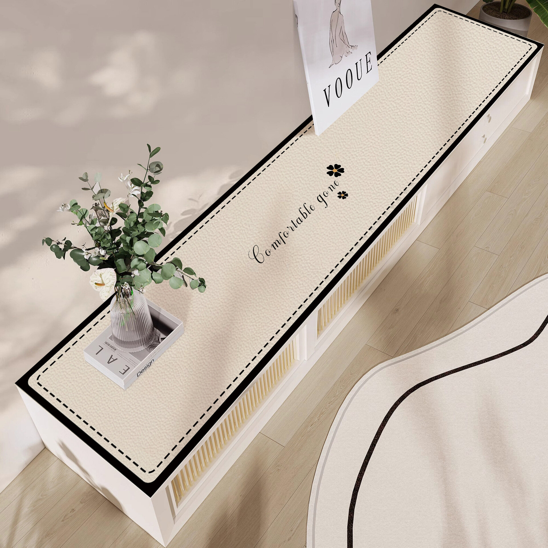 Простой и роскошный пылезащитный коврик для телевизора, нескользящий и грязеотталкивающий коврик для входного шкафа, водонепроницаемый и маслостойкий коврик для обеденного стола, доступен для дропшиппинга