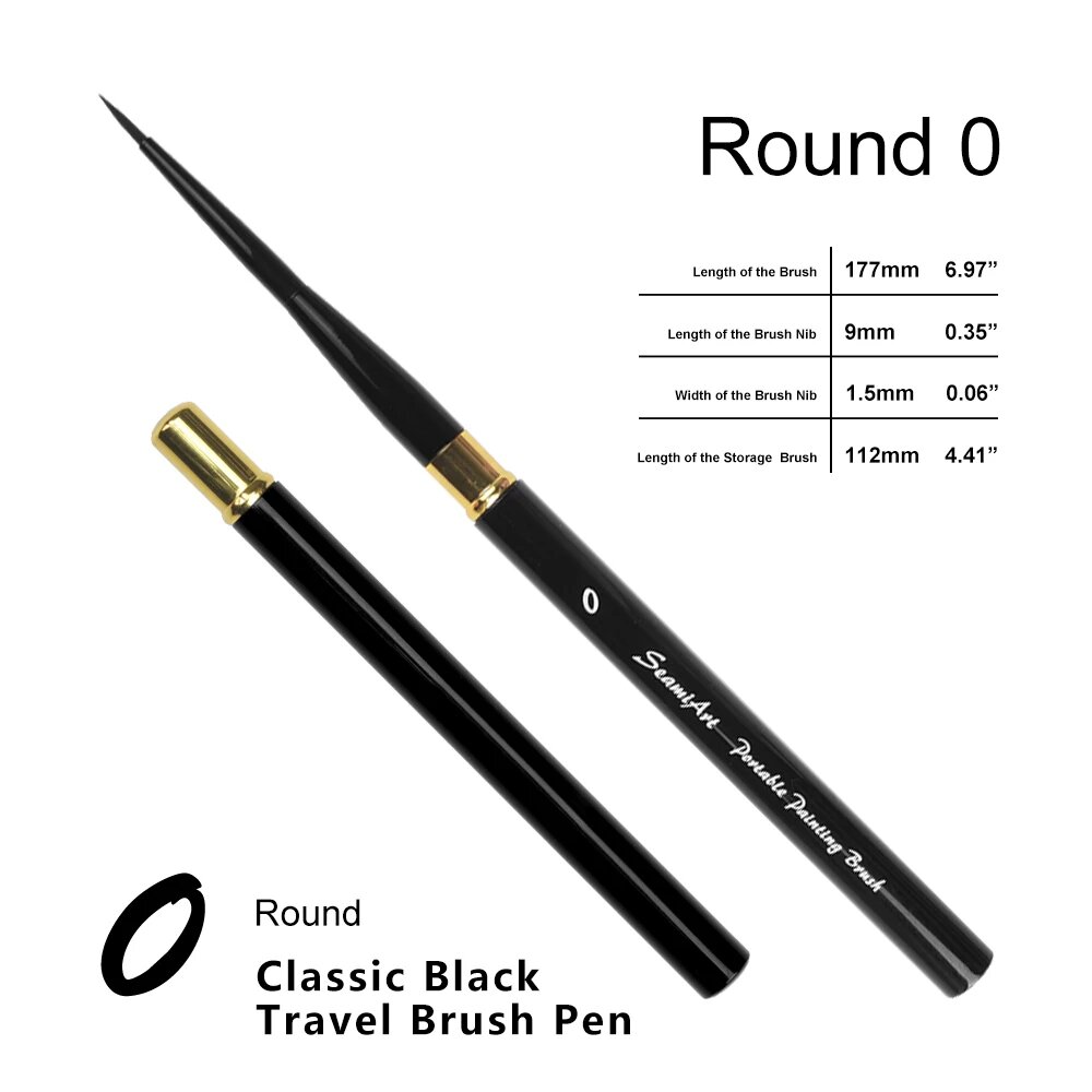 SeamiArt кисть-ручка Round 0 Black