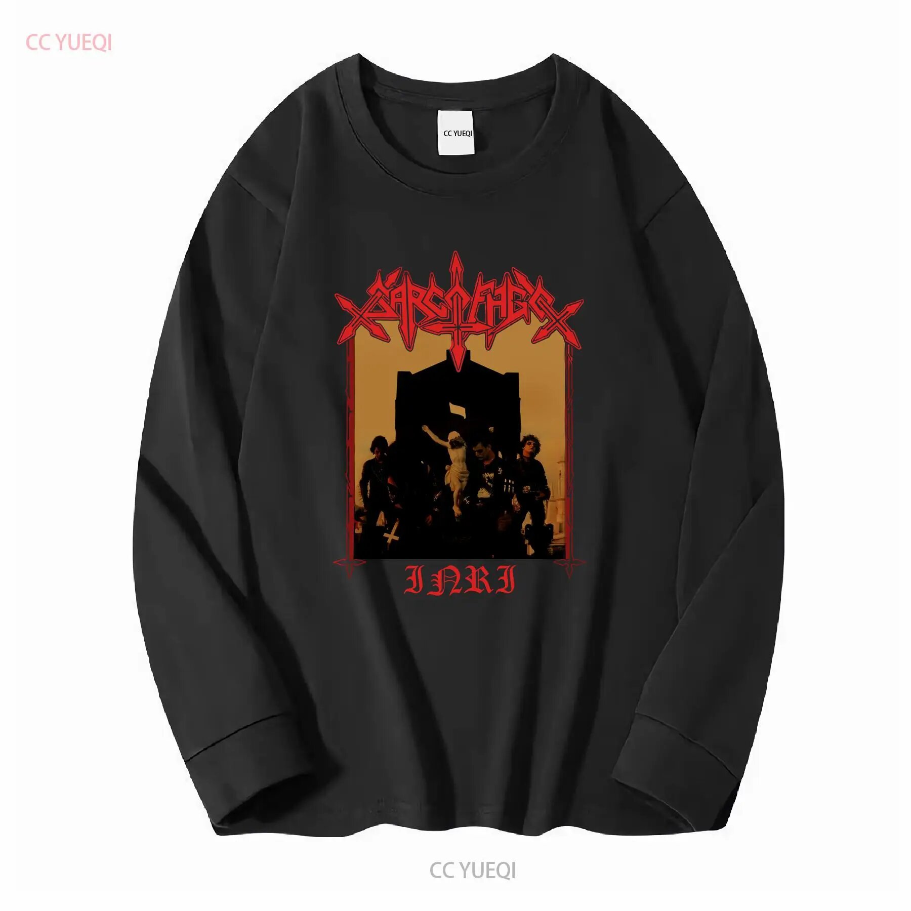 Черная футболка Sarcofago I N R T XL, длинный рукав