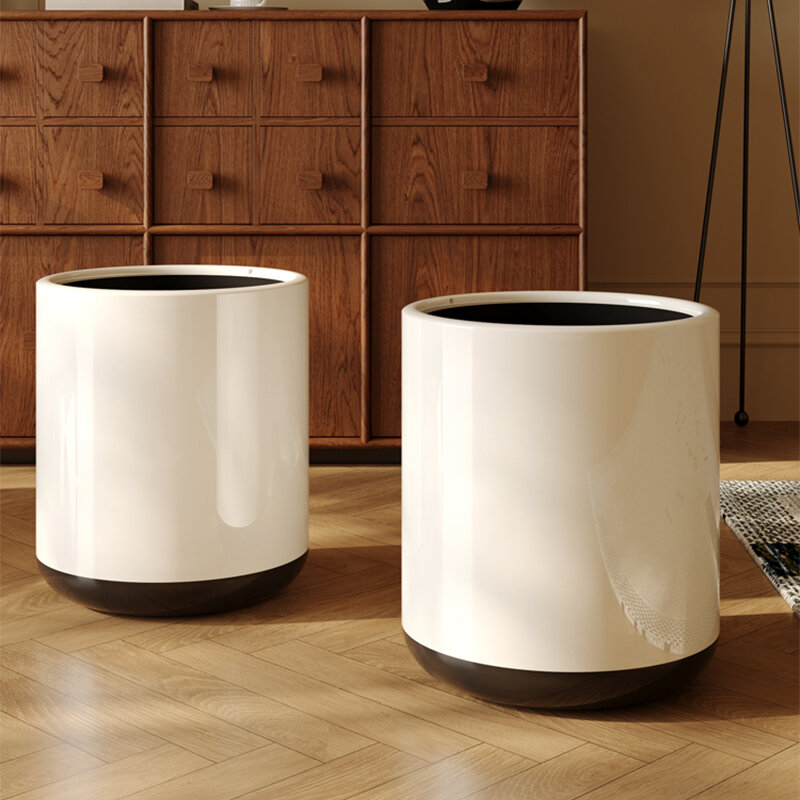 Французский винтажный стиль мусорное ведро из кожи для дома, спальни, гостиной, ретро, легкая роскошь, кухня, ванная, большой объем хранения