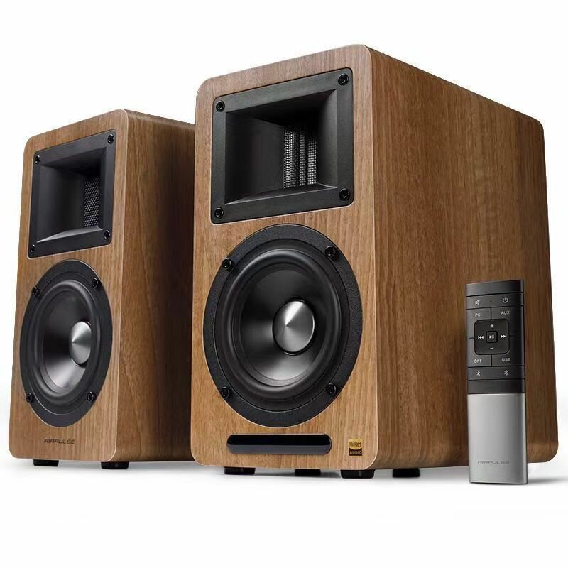 Акустическая система Edifier AirPulse A80, 2.0, пульт ДУ, Bluetooth, Walnut, коричневые