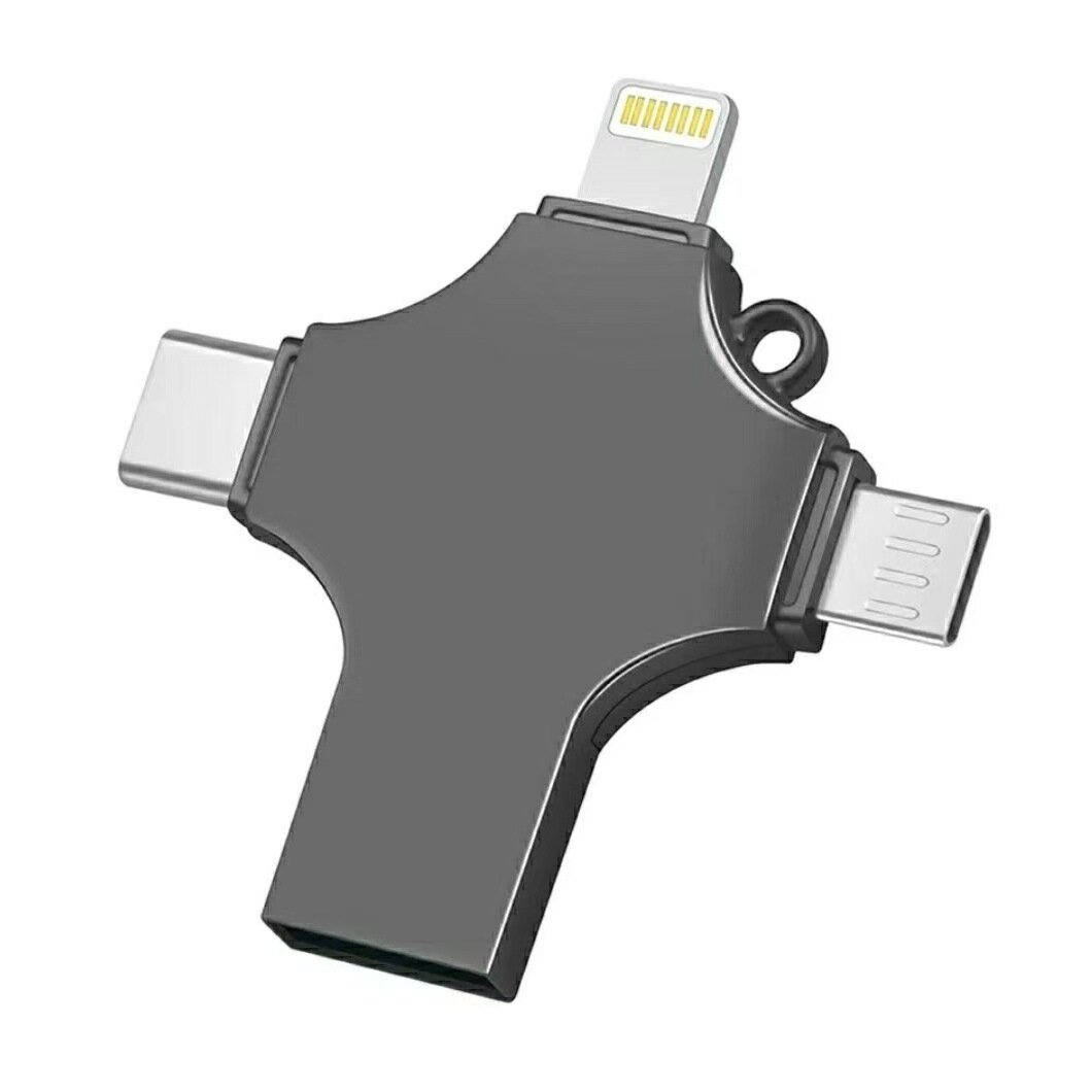 Многофункциональный металлический USB-флеш-накопитель, совместимый с Apple Type-C, Android, компьютером, универсальный для внешней торговли, мобильный USB-флеш-накопитель 1TB 2TB