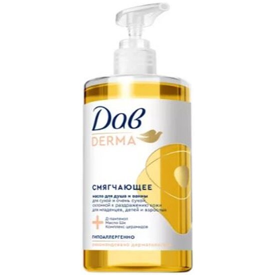 Масло для душа и ванны Дав (dove) ДАВ DERMA с церамидами, маслом ши и д-пантенолом, 430 мл