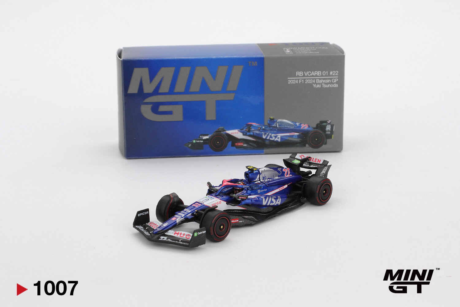 Коллекционная машинка MINI GT 1:64 Red Bull VCARB 01 #22 Yuki Tsunoda 2024 F1 2024 Bahrain GP