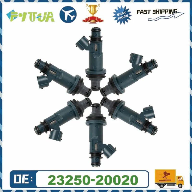 6 шт. топливная форсунка 23209-20020 для Toyota Avalon Camry Highlander Sienna Solara 3.0L V6 1999-2004 23250-20020 23250-0A010